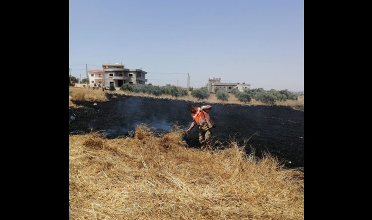 إخماد حريق بحقل قمح في مجدل سلم - Lebanese Forces Official Website